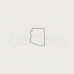 Arizona Map Outline Temporary Tattoo set of 3 - Etsy