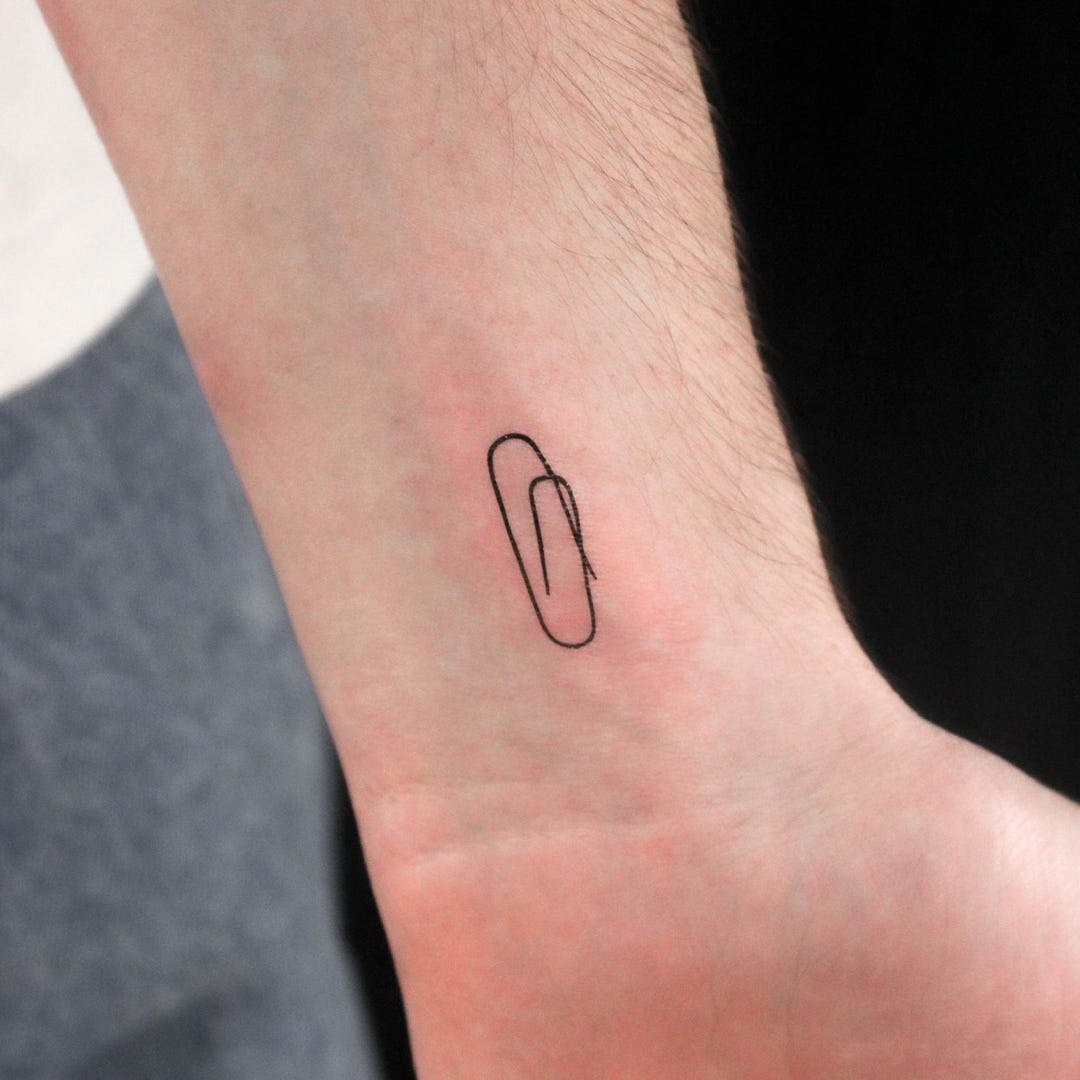 Paperclip Temporary Tattoo (set of 3) - Etsy