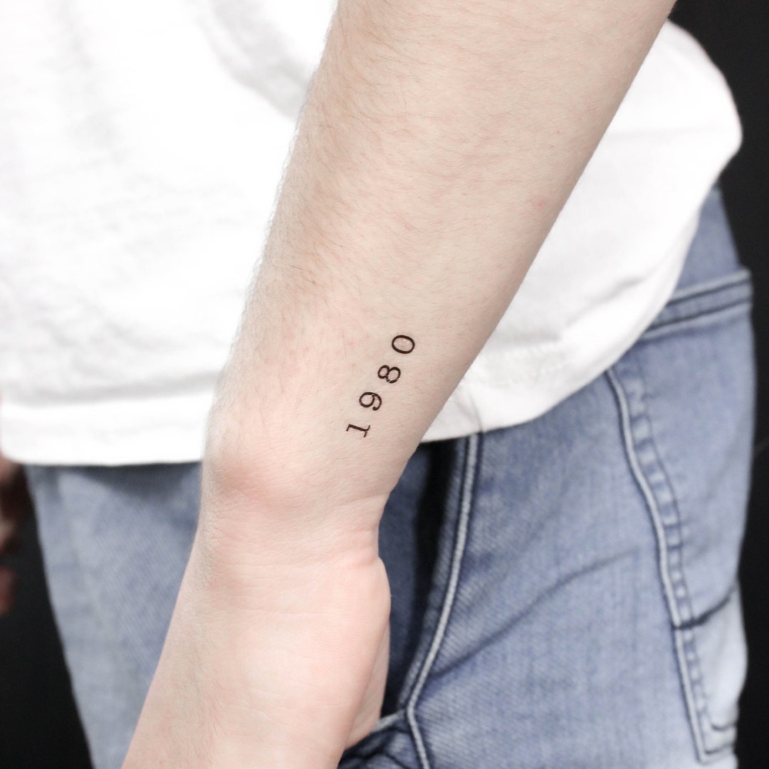 1980 Birth Year Temporary Tattoo (set of 3) - Etsy