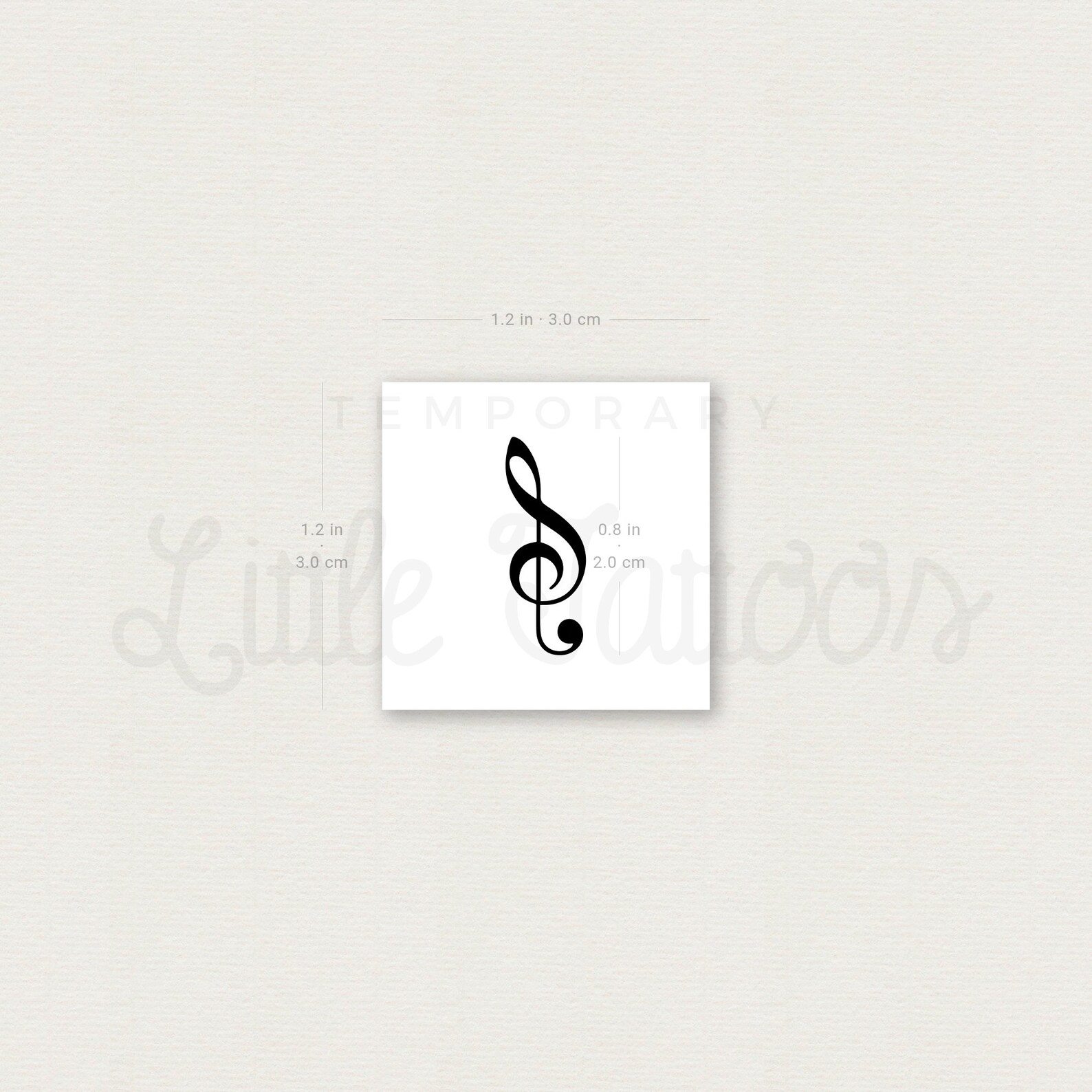 Small Treble Clef Temporary Tattoo (set of 3) - Etsy