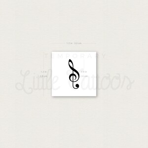 Small Treble Clef Temporary Tattoo (set of 3) - Etsy
