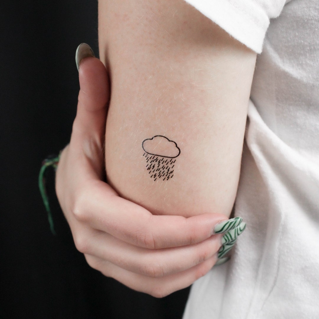 Rain Temporary Tattoo (set of 3) - Etsy