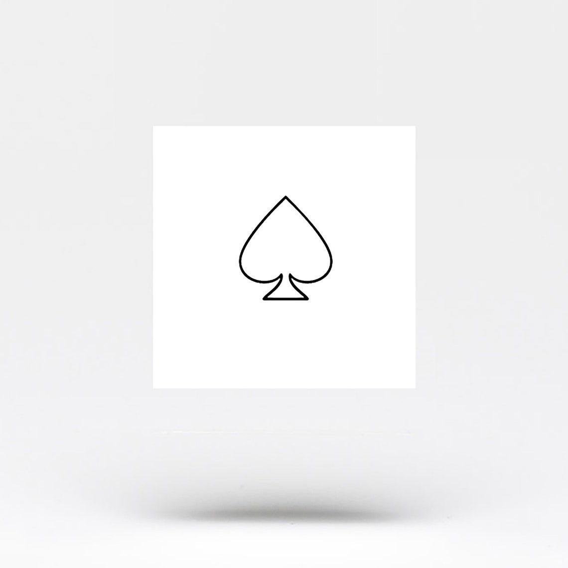 Spade Outline Temporary Tattoo set of 3 | Etsy