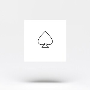 Spade Outline Temporary Tattoo set of 3 - Etsy