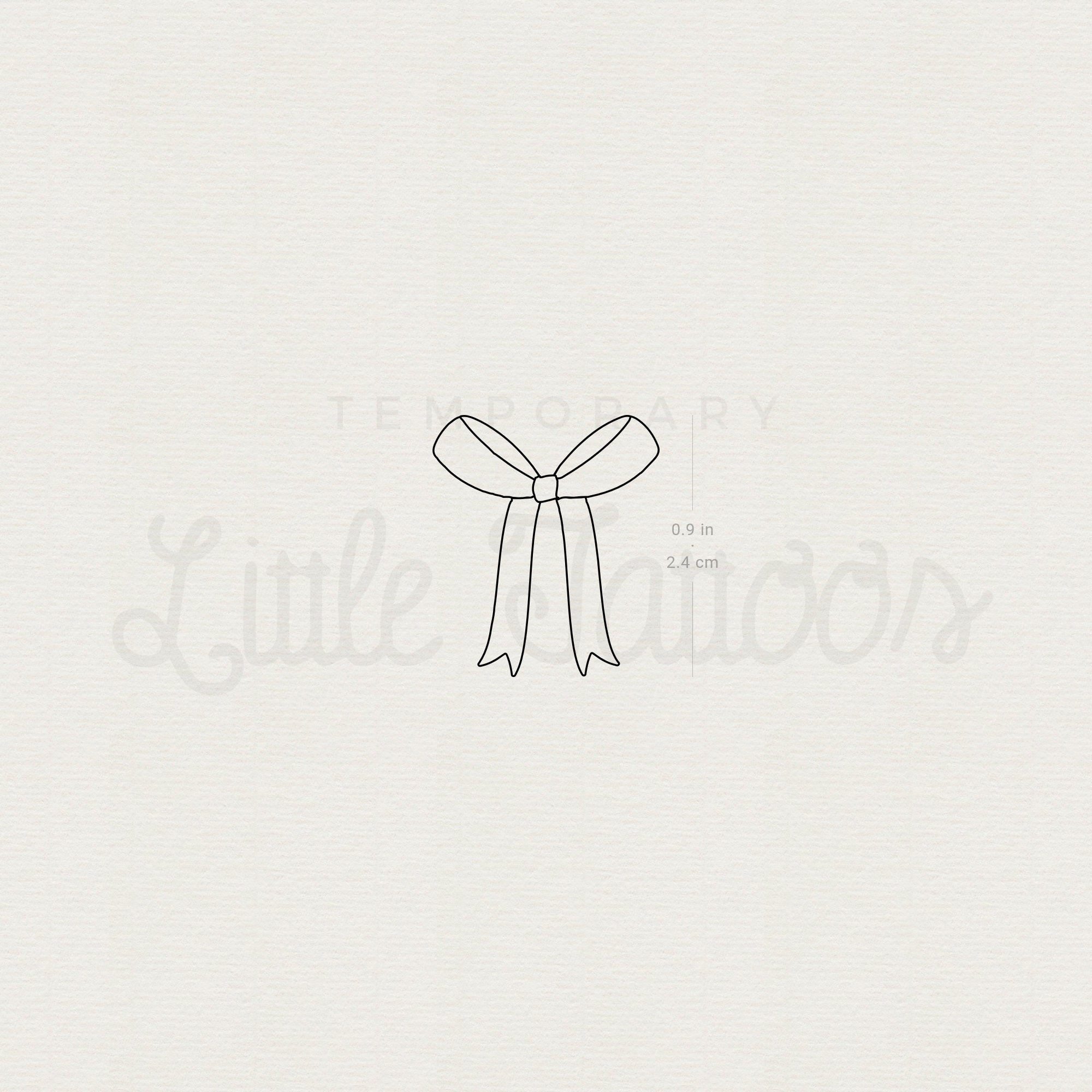Fine Line Bow Temporary Tattoo set of 3 - Etsy
