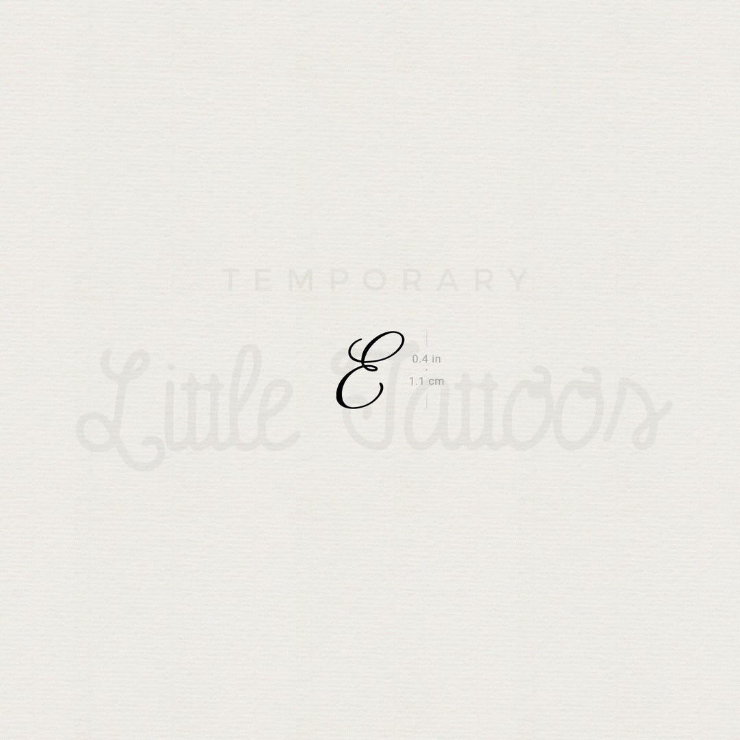 Letter E Script Temporary Tattoo (set of 3) - Etsy