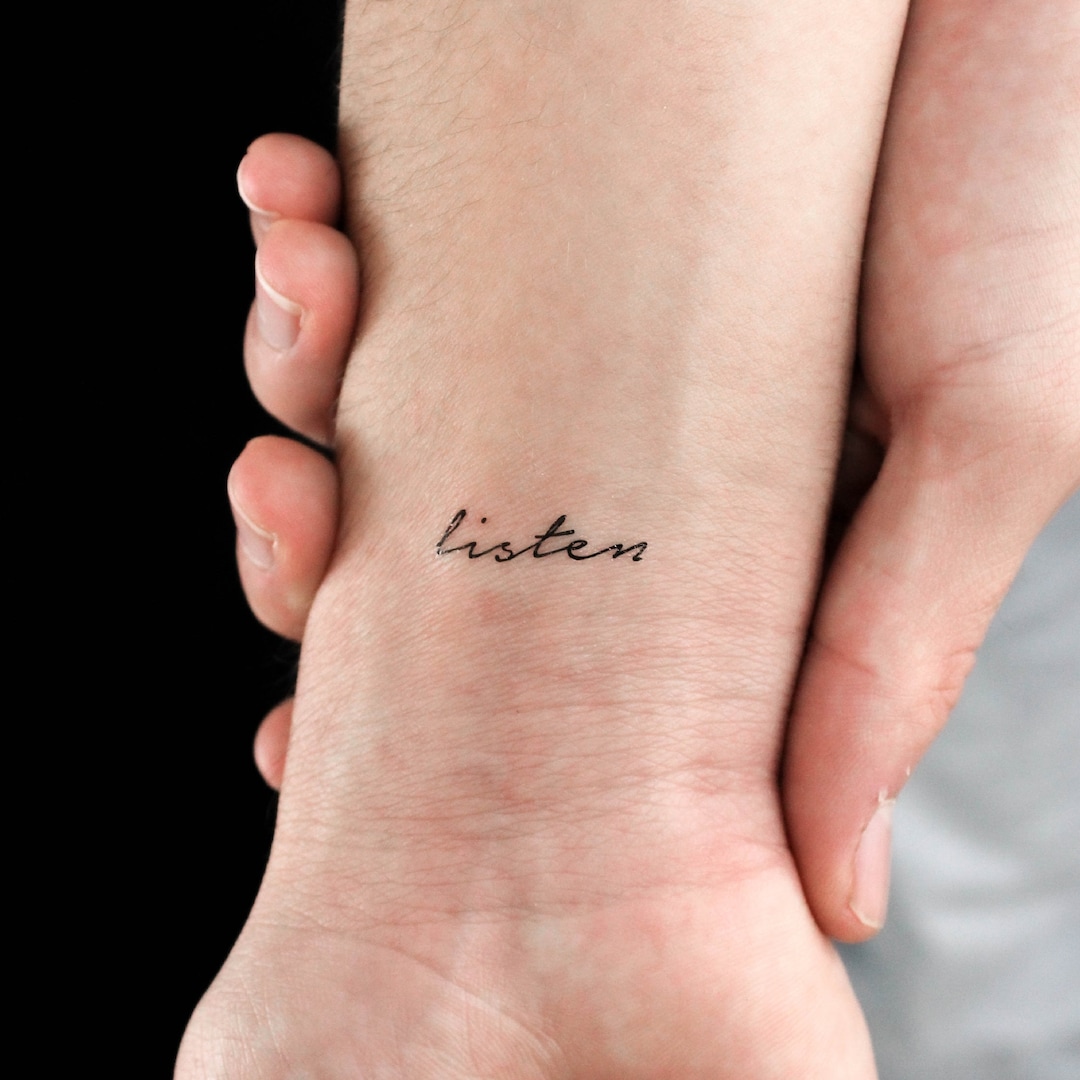 Listen Temporary Tattoo (set of 3) - Etsy