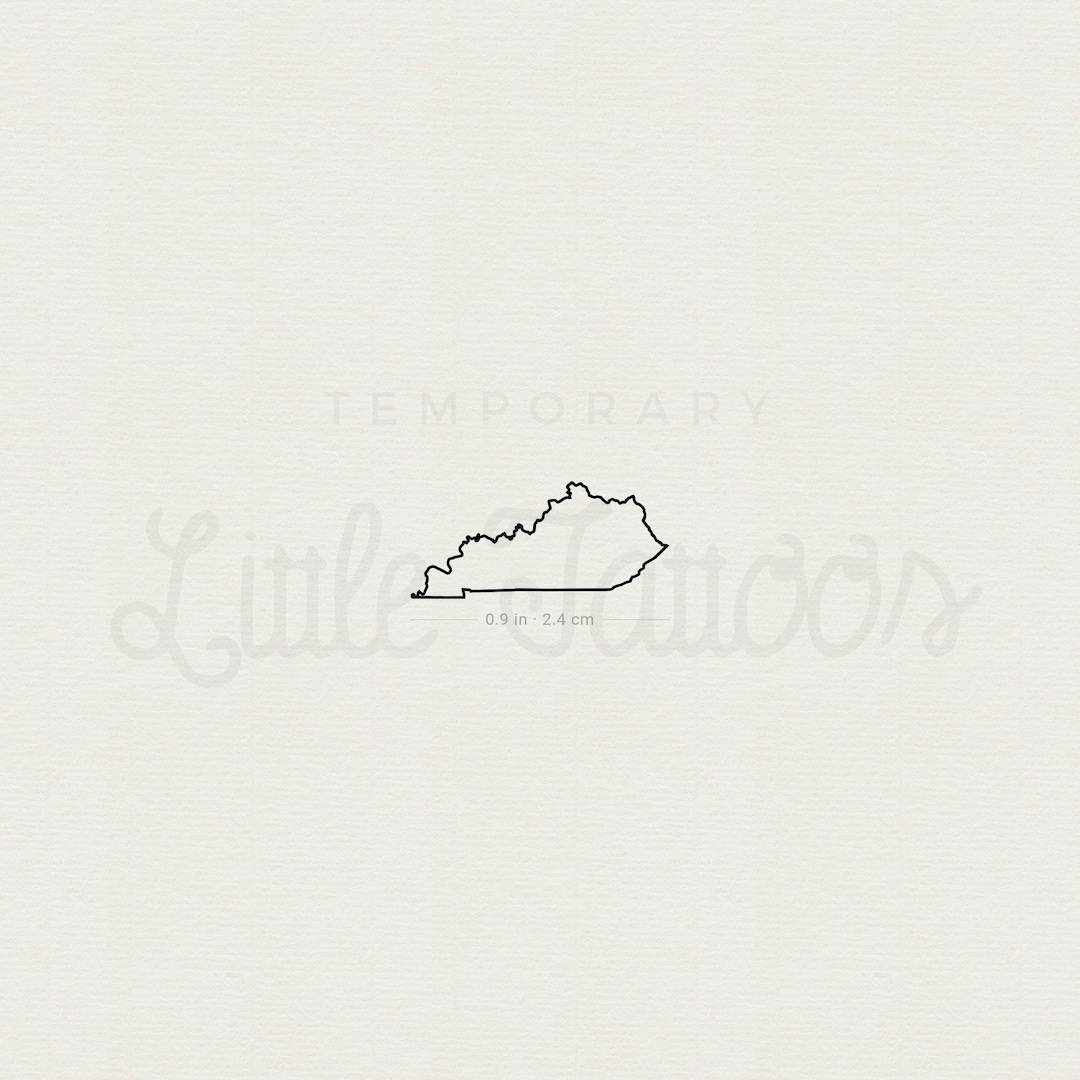 Kentucky Map Outline Temporary Tattoo set of 3 - Etsy