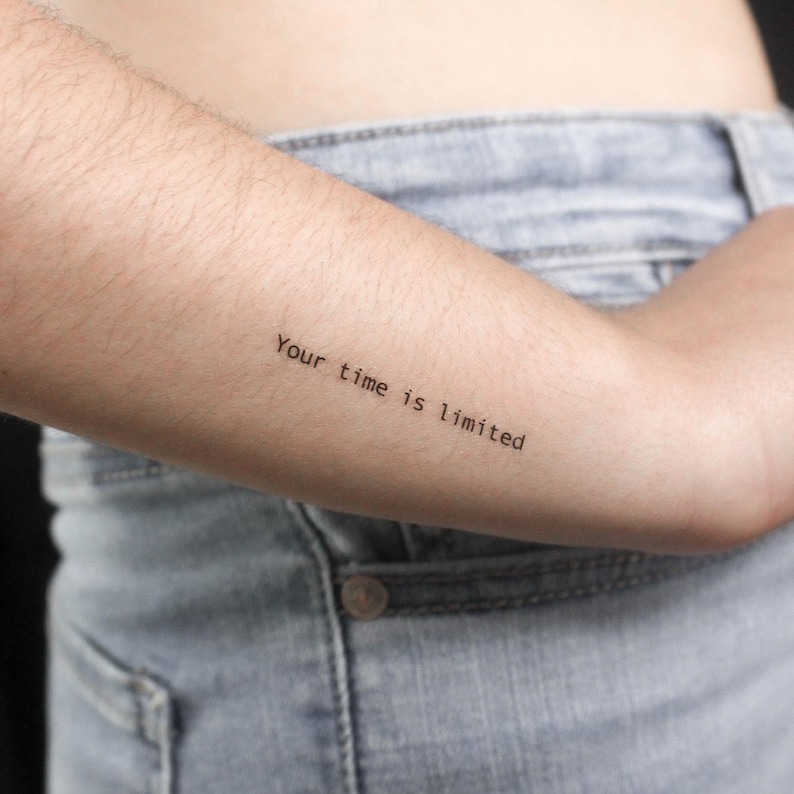 Your Time is Limited Temporary Tattoo (set of 3) - Etsy