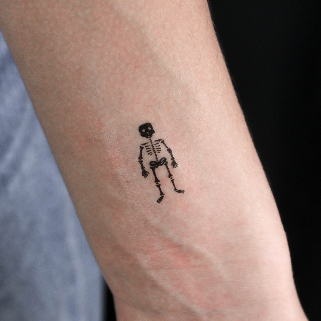 Little Skeleton Temporary Tattoo (set of 3) - Etsy