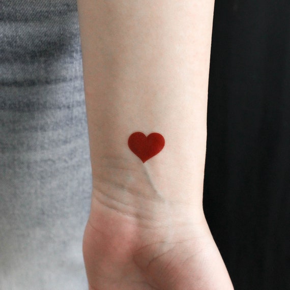 Tiny Red Heart Tattoos