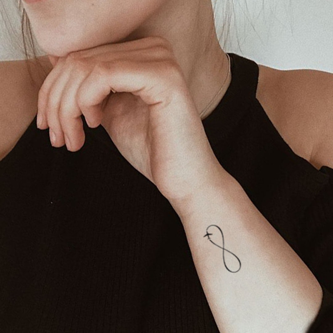 Infinity Airplane Temporary Tattoo set of 3 - Etsy