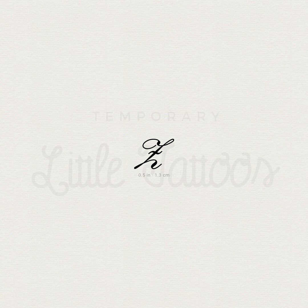 Letter Z Script Temporary Tattoo (set of 3) - Etsy