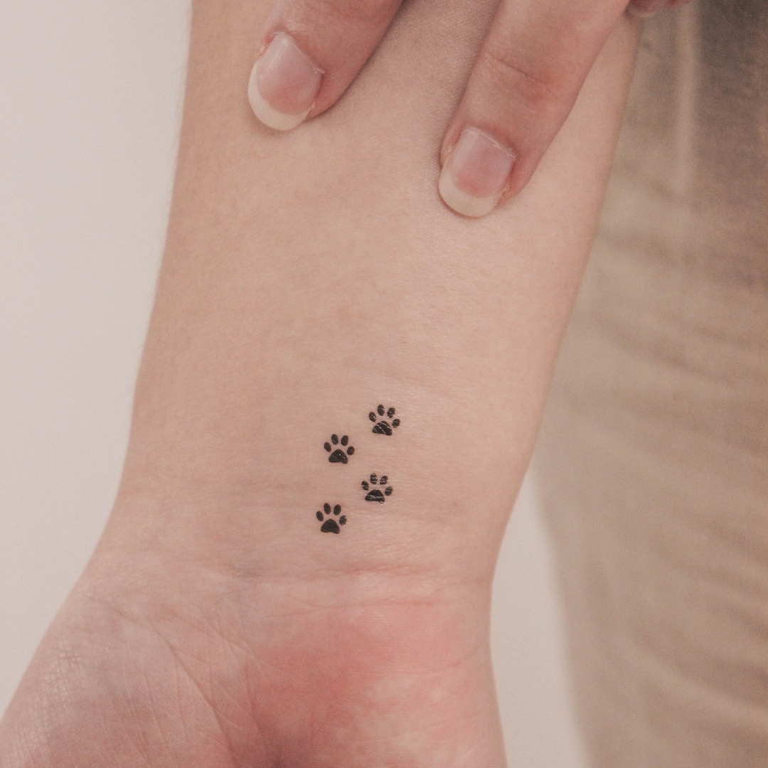 Four Tiny Paws Temporary Tattoo (set of 3) - Etsy