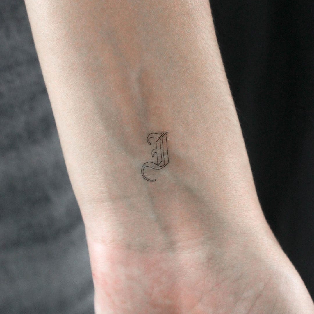 Gothic Style I Letter Temporary Tattoo (set of 3) - Etsy