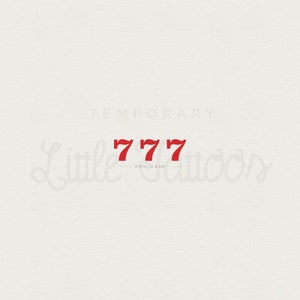 Red 777 Temporary Tattoo set of 3 - Etsy