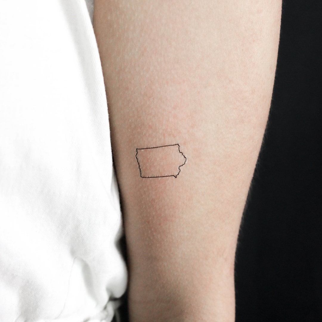 Iowa Map Outline Temporary Tattoo (set of 3) - Etsy