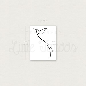 Minimalist Long Tailed Sylph Hummingbird Temporary Tattoo (set of 3) - Etsy