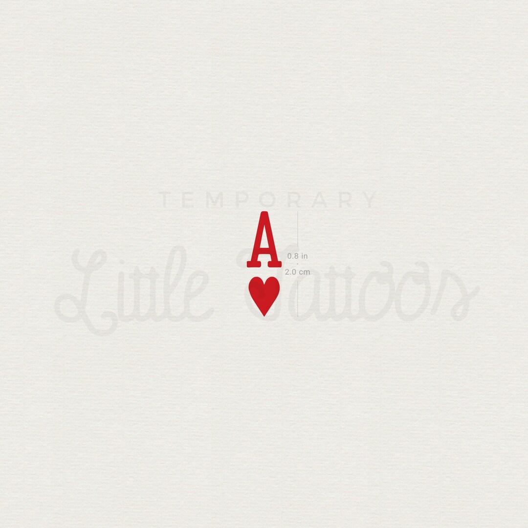 Ace of Hearts Temporary Tattoo set of 3 - Etsy