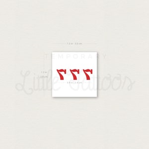 Red 777 Temporary Tattoo (set of 3) - Etsy