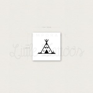 Small Tipi Temporary Tattoo (set of 3) - Etsy