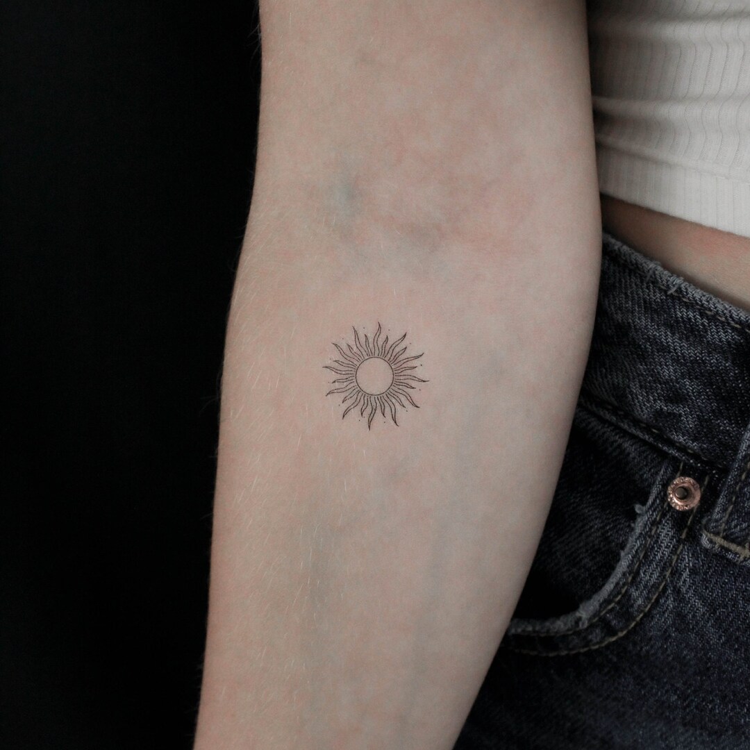 Sun Temporary Tattoo (set of 3) - Etsy