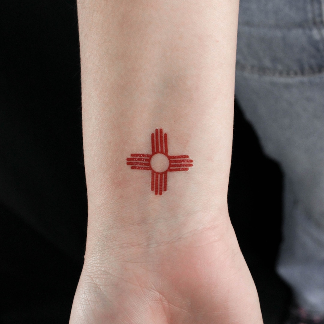 Zia Zia Tattoos Zia Sun Symbol Temporary Tattoo Sticker (Set Of 2)