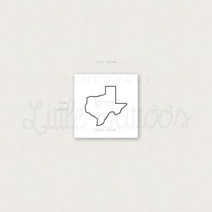 Texas Map Temporary Tattoo (set of 3) - Etsy