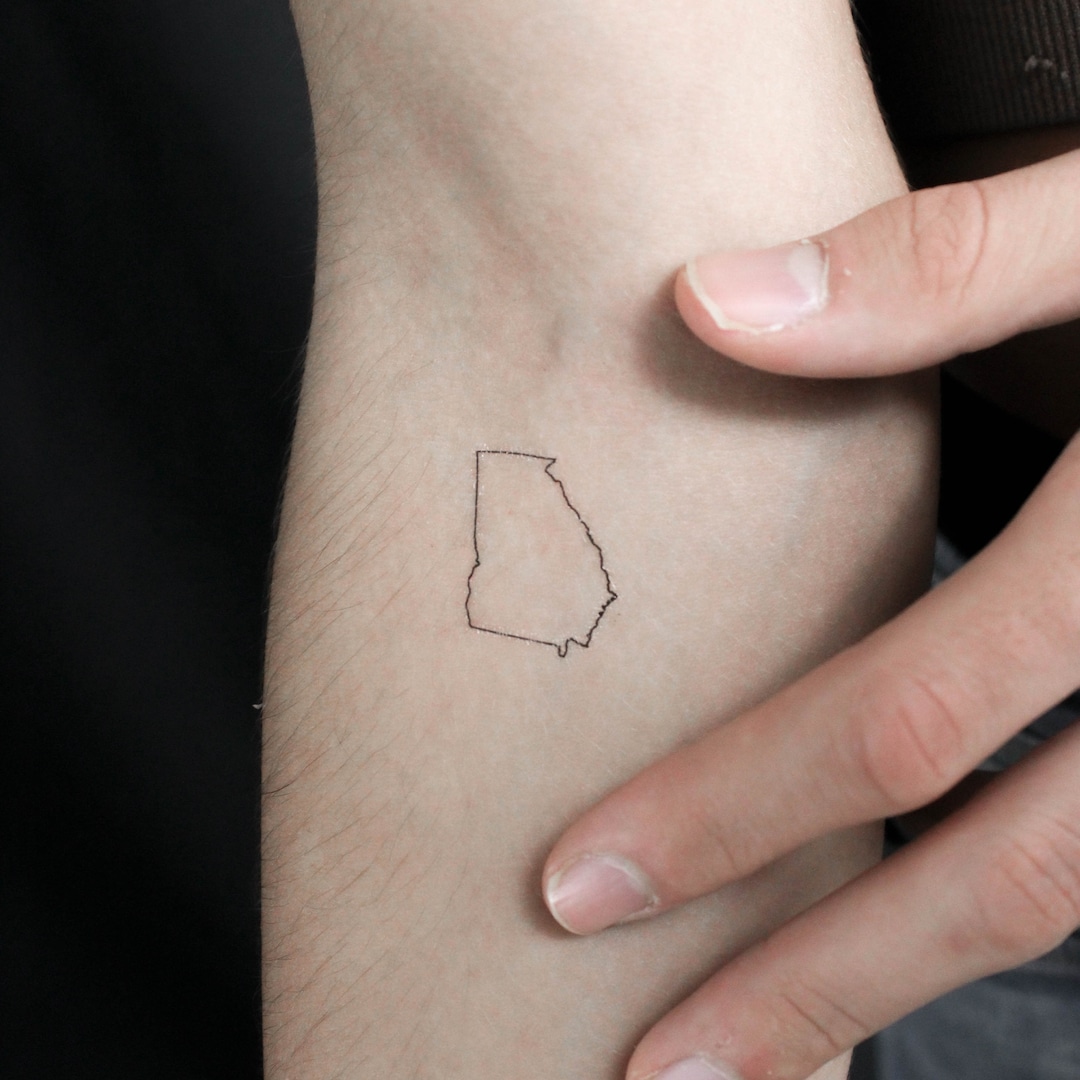 Georgia Map Outline Temporary Tattoo (set of 3) - Etsy