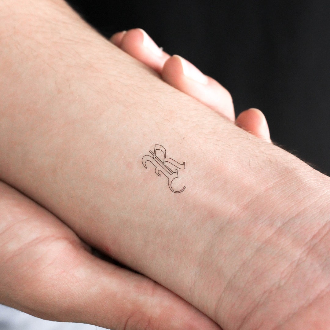 Gothic Style R Letter Temporary Tattoo (set of 3) - Etsy