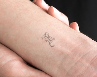 Gothic R Letter Temporary Tattoo set of 3 - Etsy