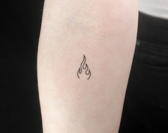 Red Fire Flame Temporary Tattoo (set of 3) - Etsy