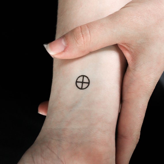 Earth Symbol Tattoo Alchemical Symbols Temporary Tattoo Set Of 3