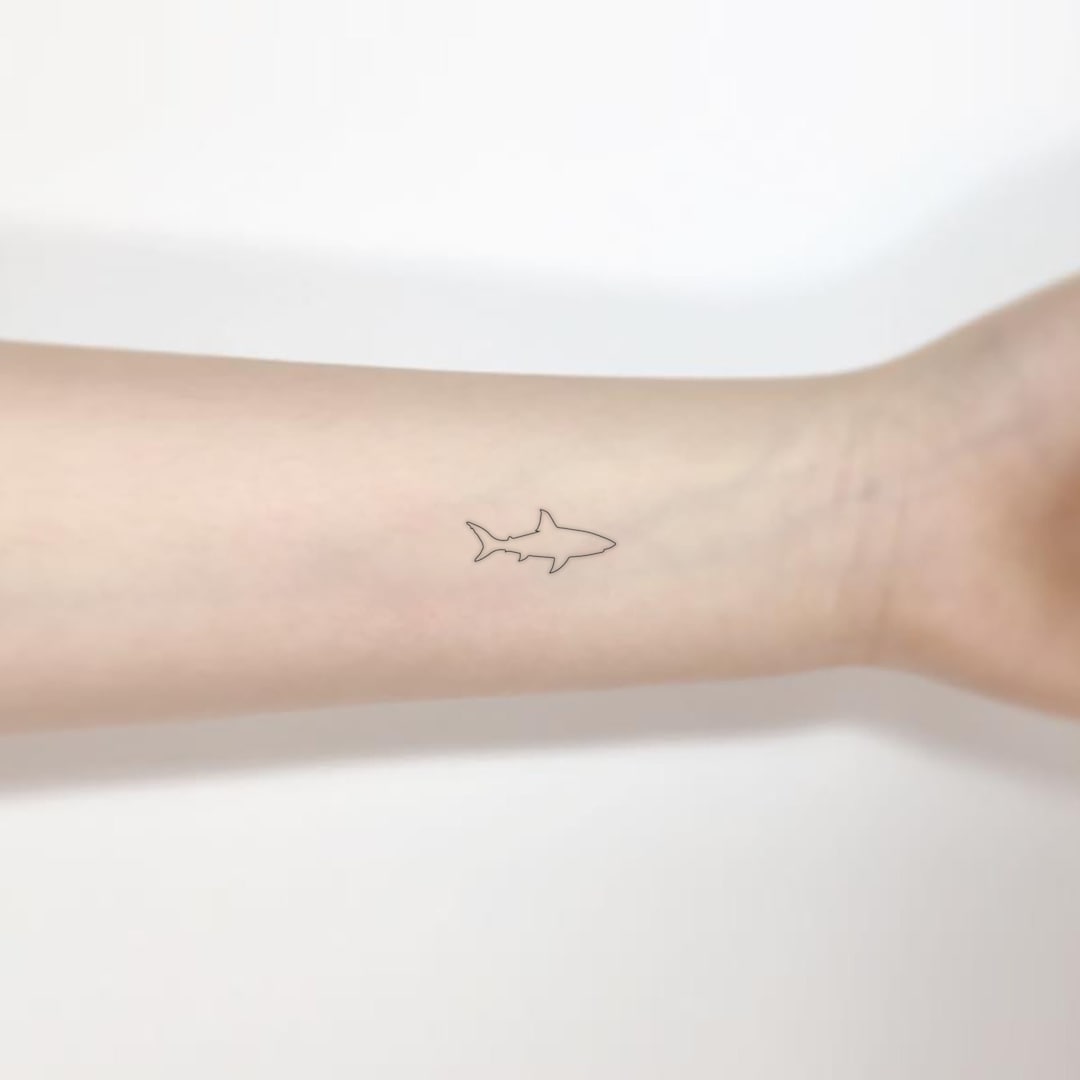 Fine Line Shark Temporary Tattoo (set of 3) - Etsy