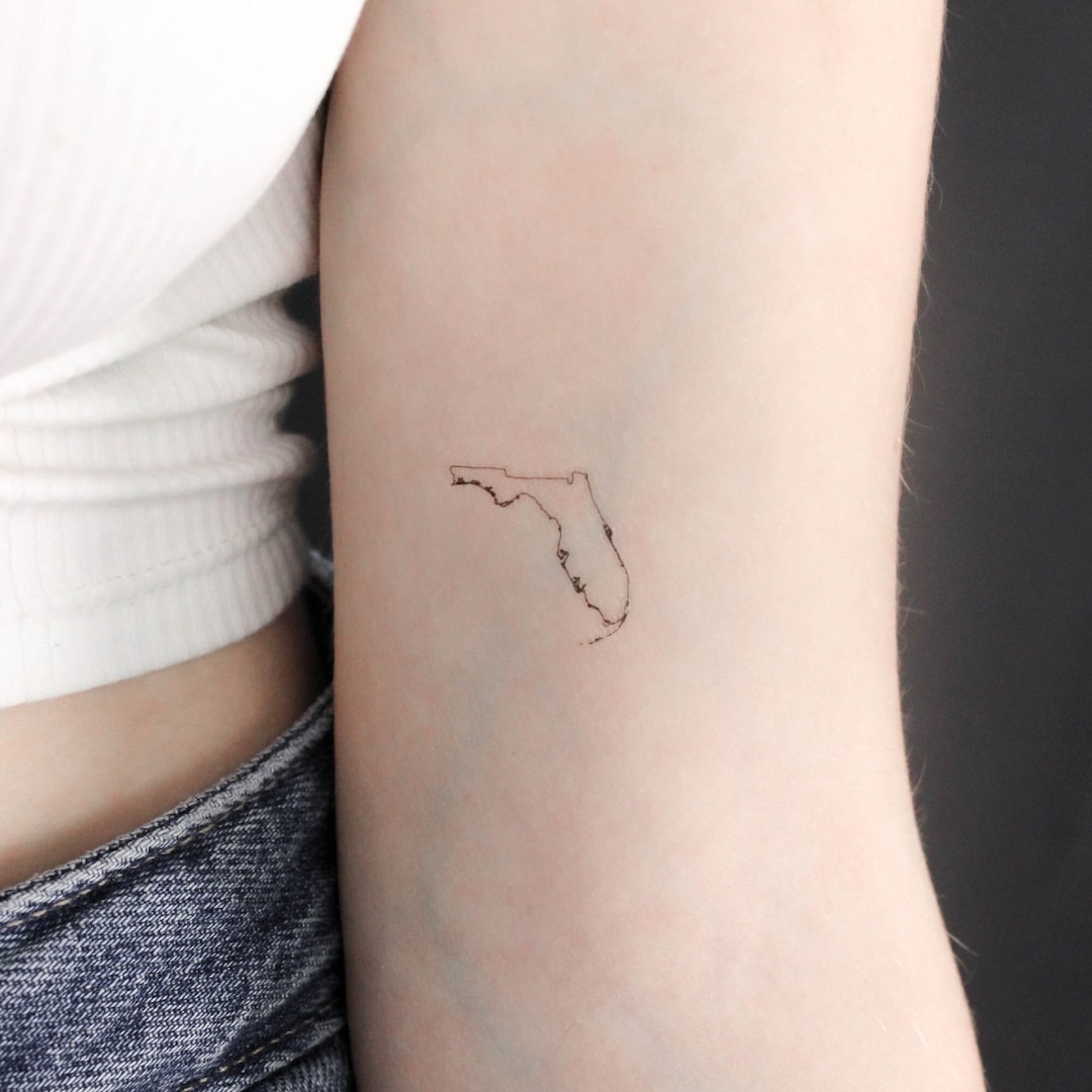Florida Map Outline Temporary Tattoo (set of 3) - Etsy