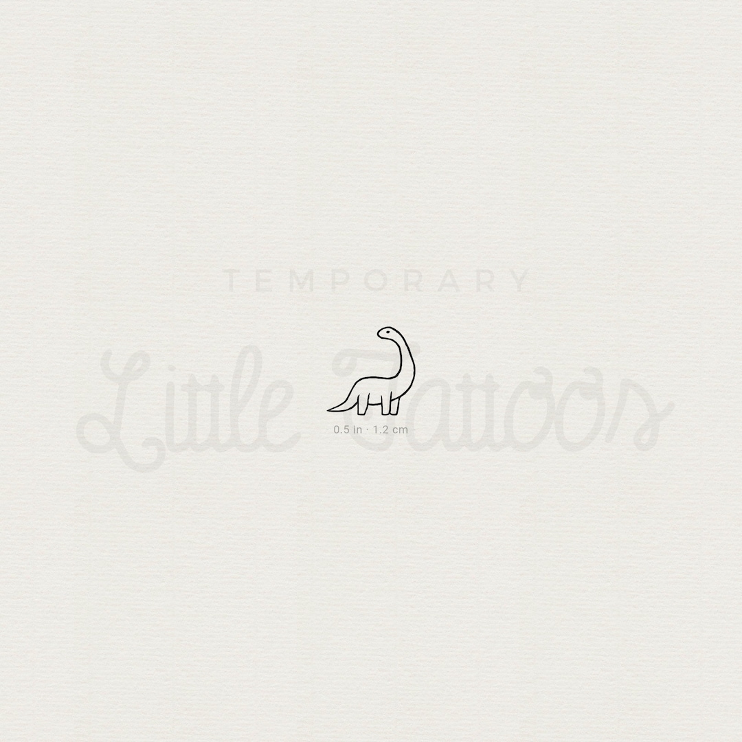 Tiny Brontosaurus Temporary Tattoo set of 3 - Etsy