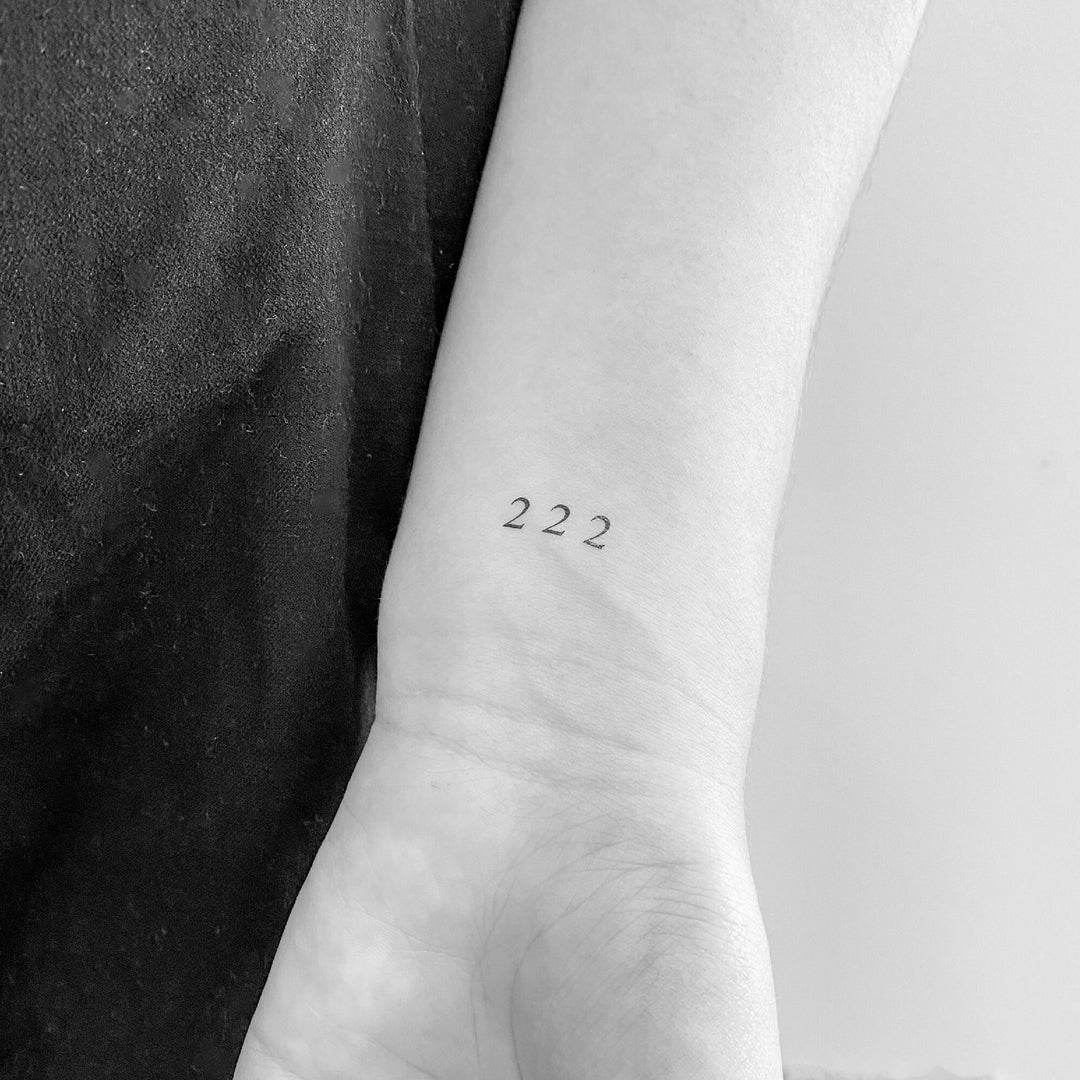 222 Angel Number Temporary Tattoo (set of 3) - Etsy