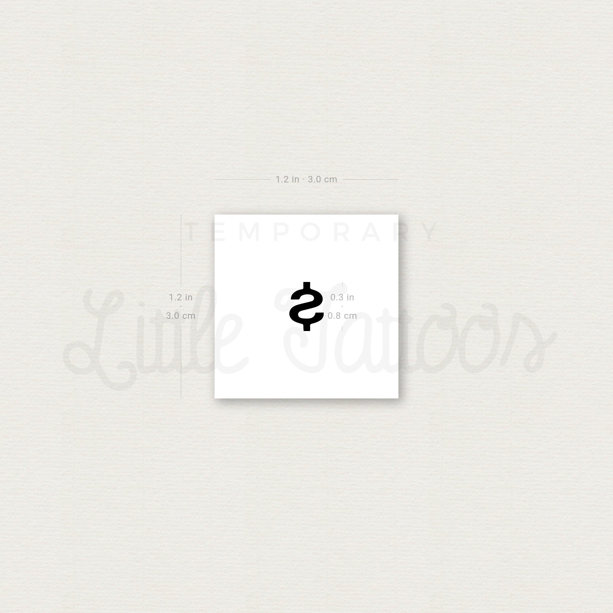 S Dollar Sign Typewriter Letter Temporary Tattoo - Etsy