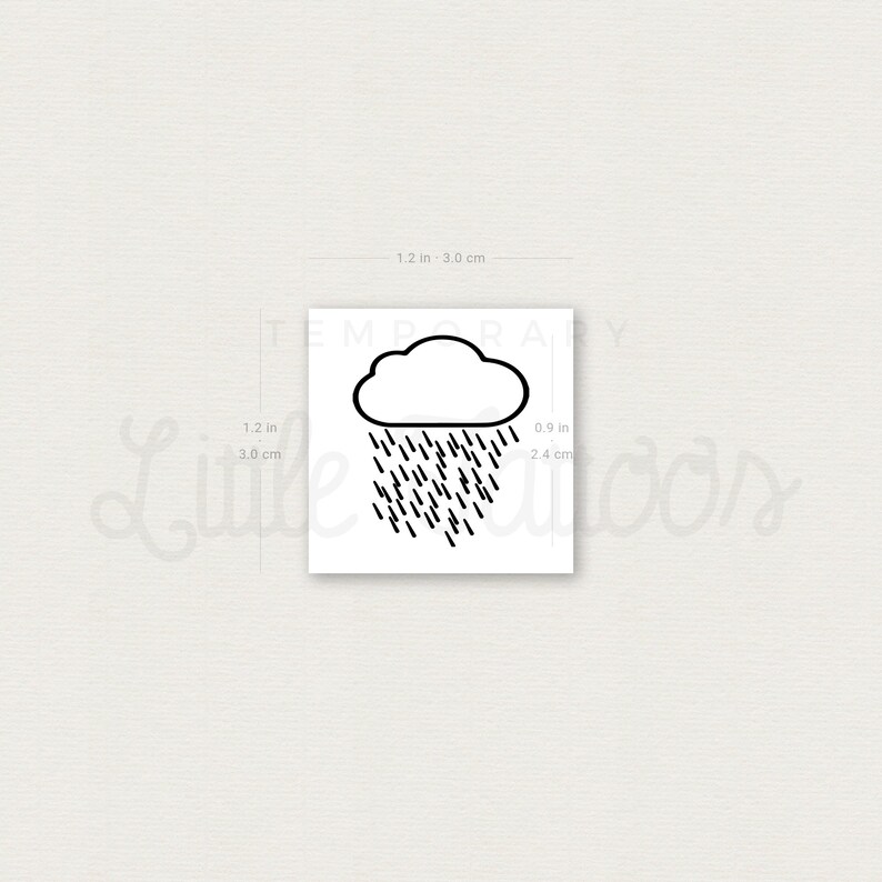 Rain Temporary Tattoo set of 3 - Etsy