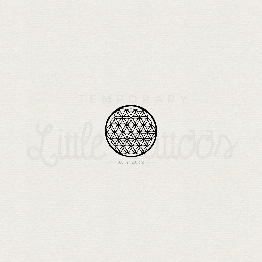 Small Flower of Life Temporary Tattoo set of 3 - Etsy