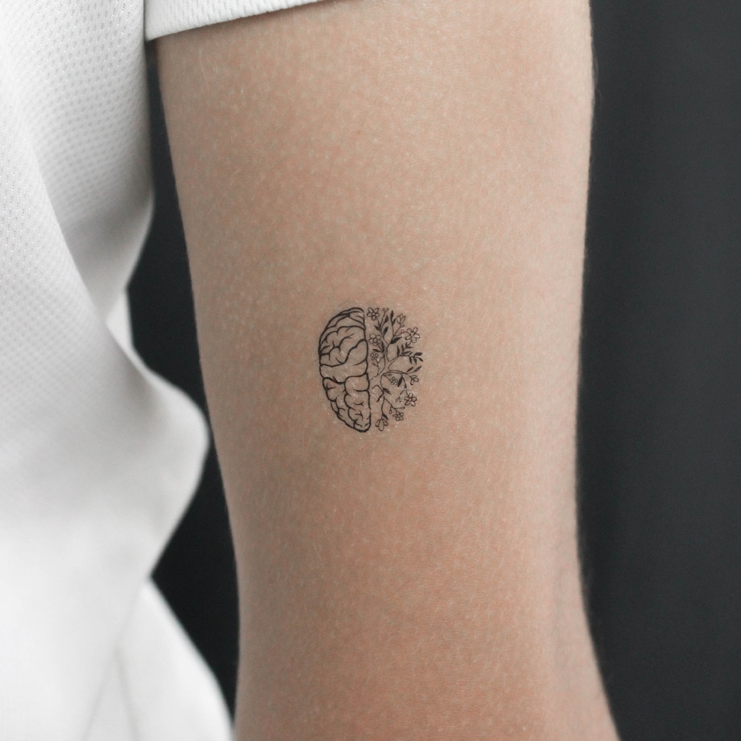 Flower Brain Temporary Tattoo (set of 3) - Etsy