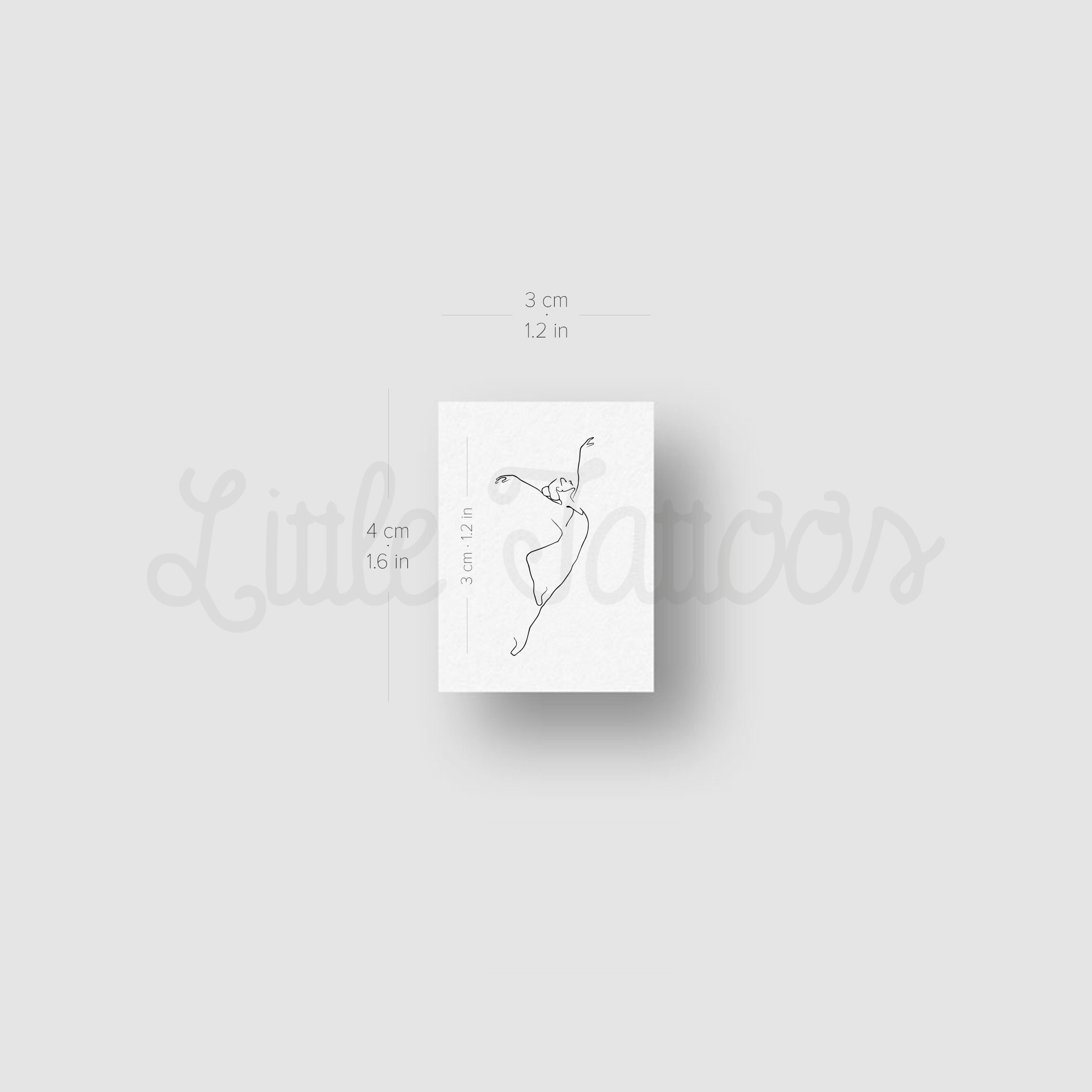 Fine Line Ballerina Dancer Temporary Tattoo (set of 3) - Etsy