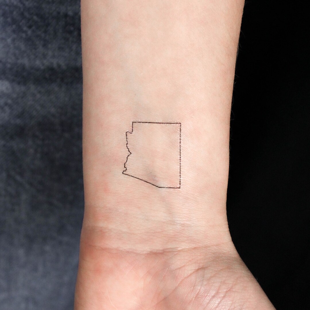 Arizona Map Outline Temporary Tattoo (set of 3) - Etsy