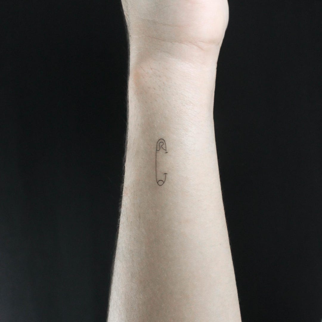 Safety Pin Temporary Tattoo (set of 3) - Etsy