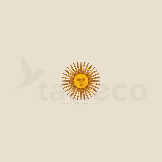 Sun of May Temporary Tattoo set of 3 - Etsy