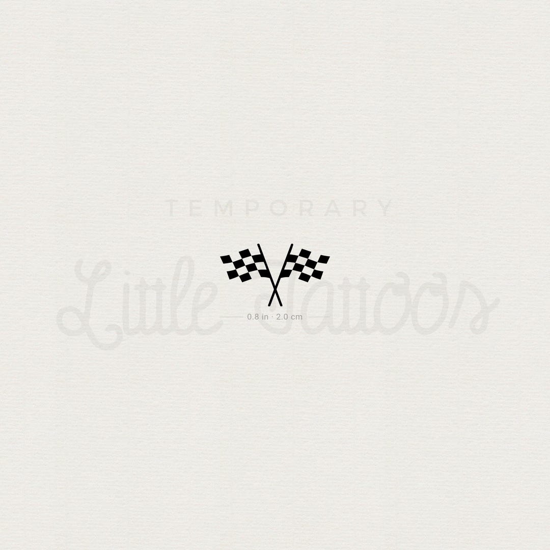 Double Checkered Flag Temporary Tattoo (set of 3) - Etsy