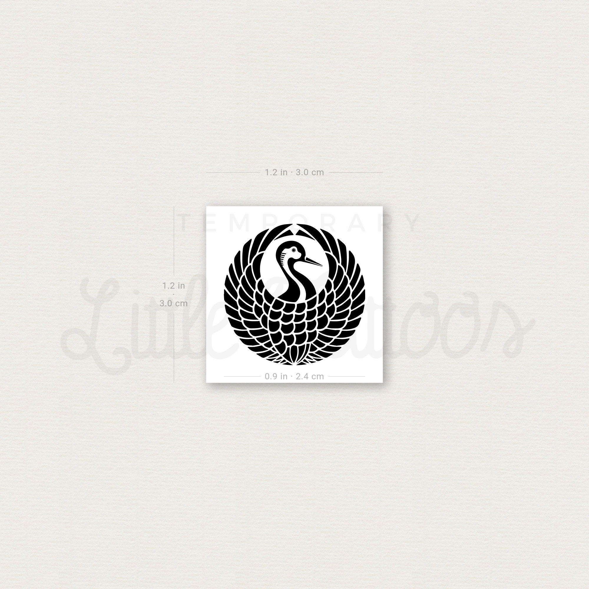 Crane Crest Temporary Tattoo (set of 3) - Etsy