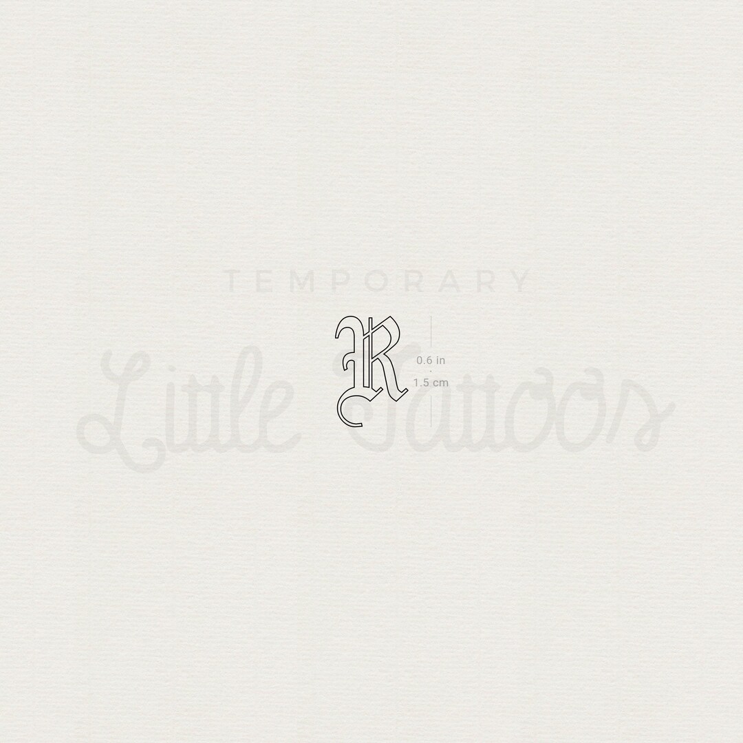 Gothic Style R Letter Temporary Tattoo set of 3 - Etsy