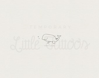 Beluga Whale Anaglyph Temporary Tattoo Sticker set of 2 - Etsy