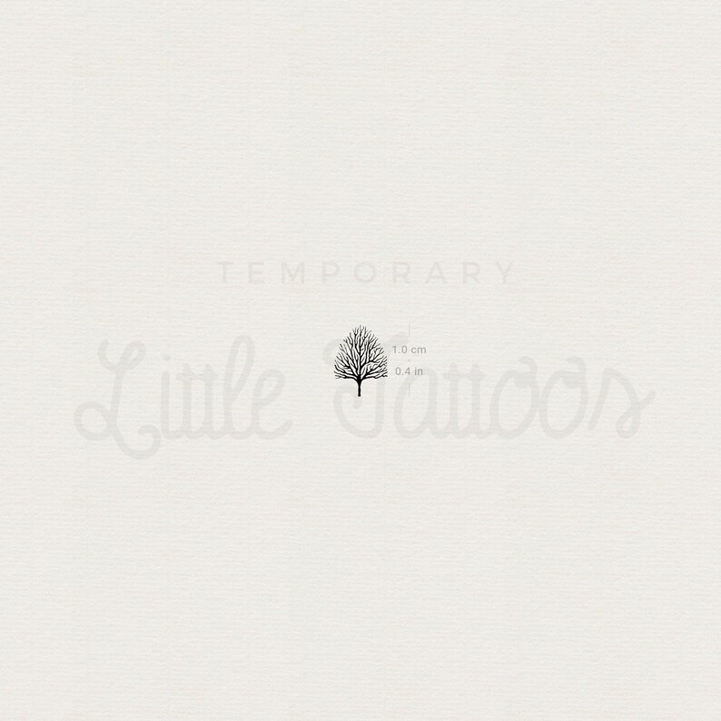 Leafless Tree Temporary Tattoo set of 3 - Etsy